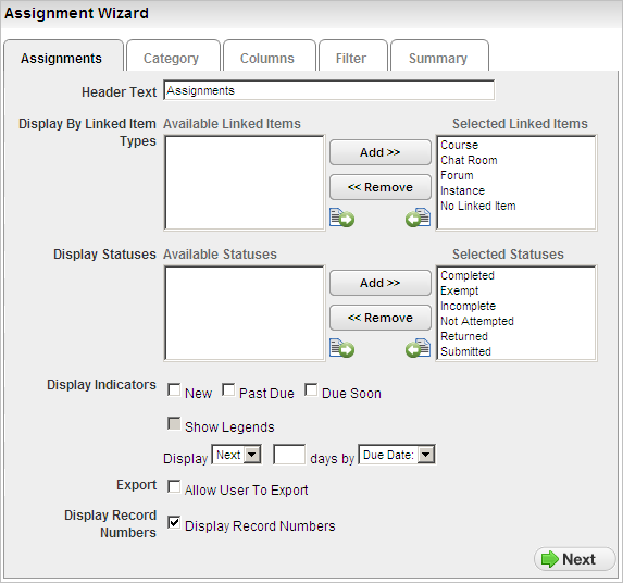 Assignments Dynamic Object