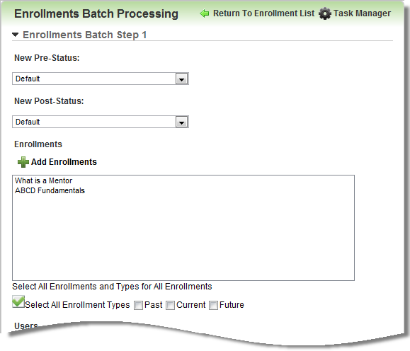 Batch Changing Enrollment Pre or Post Status