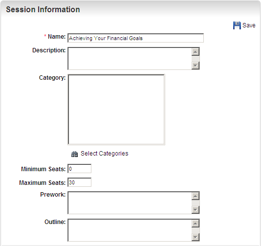 Editing ILT Session Information