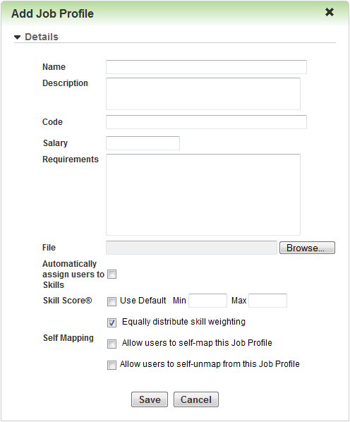 Adding a New Job Profile