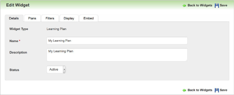 Adding a Custom Learning Plan Widget
