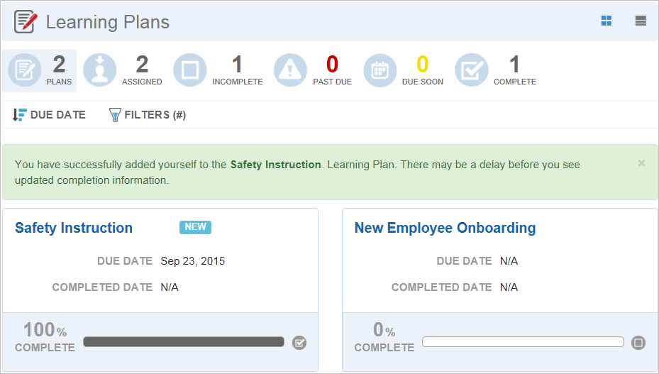 Adding a Custom Learning Plan Widget
