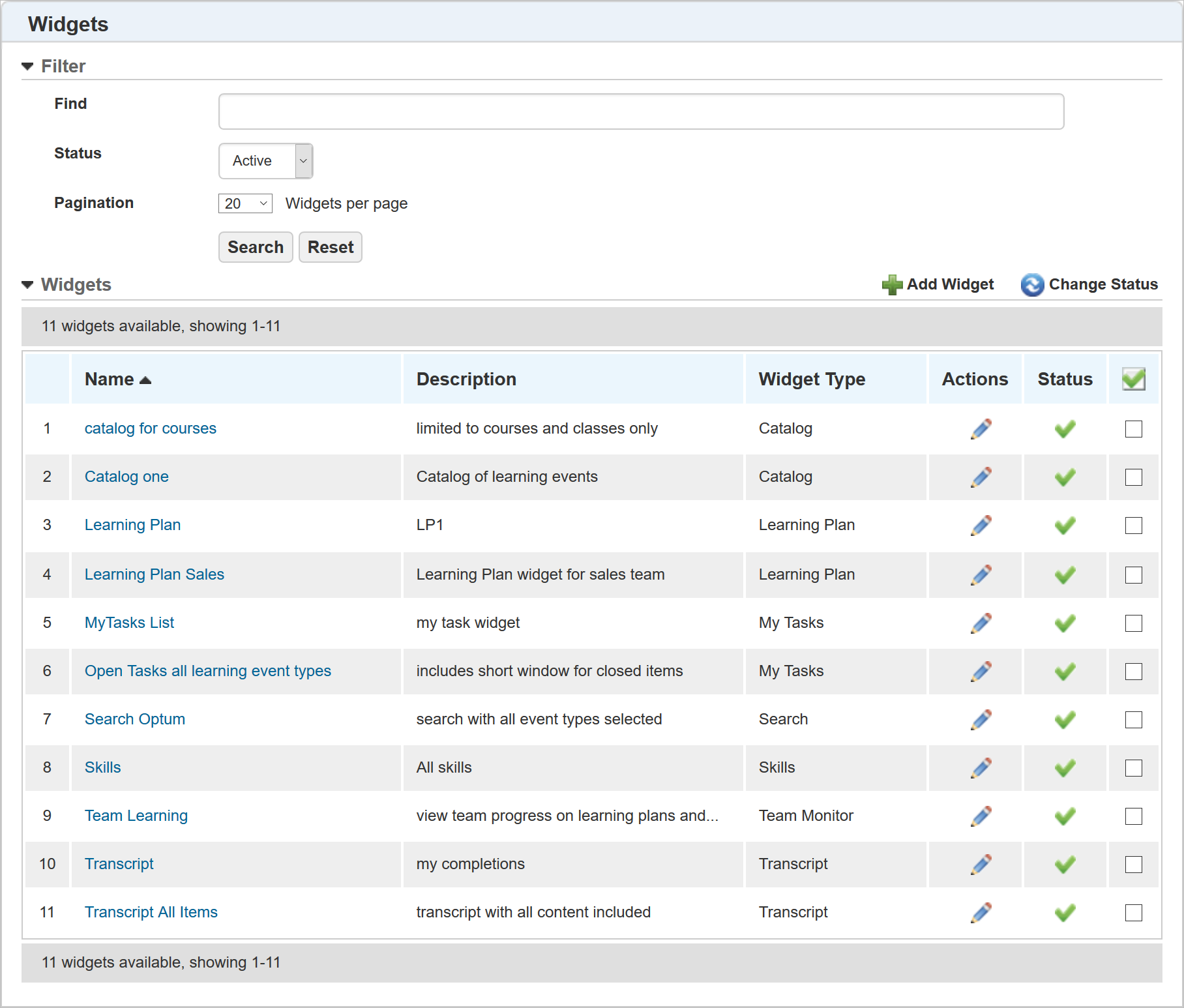 Adding a Custom Learning Plan Widget