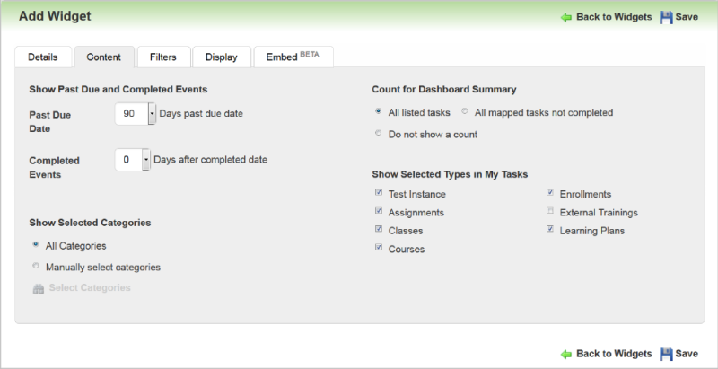 Adding a Custom My Tasks Widget