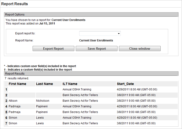 Exporting Report Builder Report Results