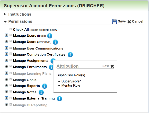 Supervisor Permissions