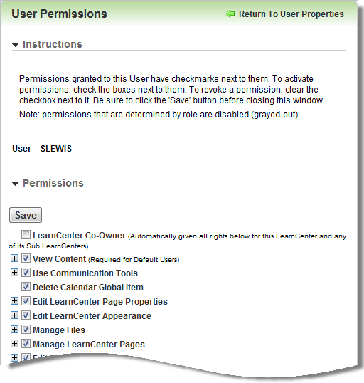 User Permissions